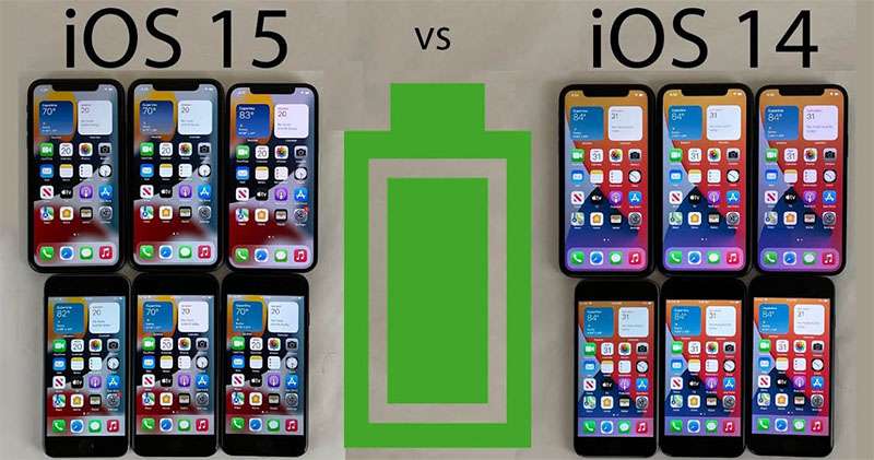 So Sánh Chi Tiết Thời Lượng Pin iOS 15 & iOS 14.8 - Pin Nào Châu